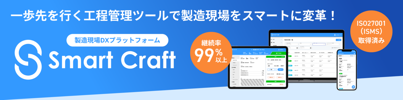 製造現場DXプラットフォームを提供するSmart Craft、「第3回 スマート工場EXPO 秋」に出展 - 工程管理「Smart Craft」